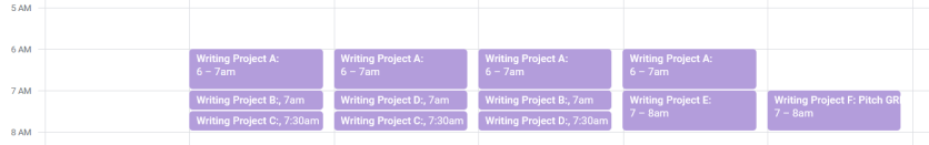 New Work Schedule – Fifth Draft
